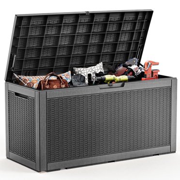 VEVOR Outdoor Storage Box, 230 Gal, Waterproof, Portable, All-Weather ...