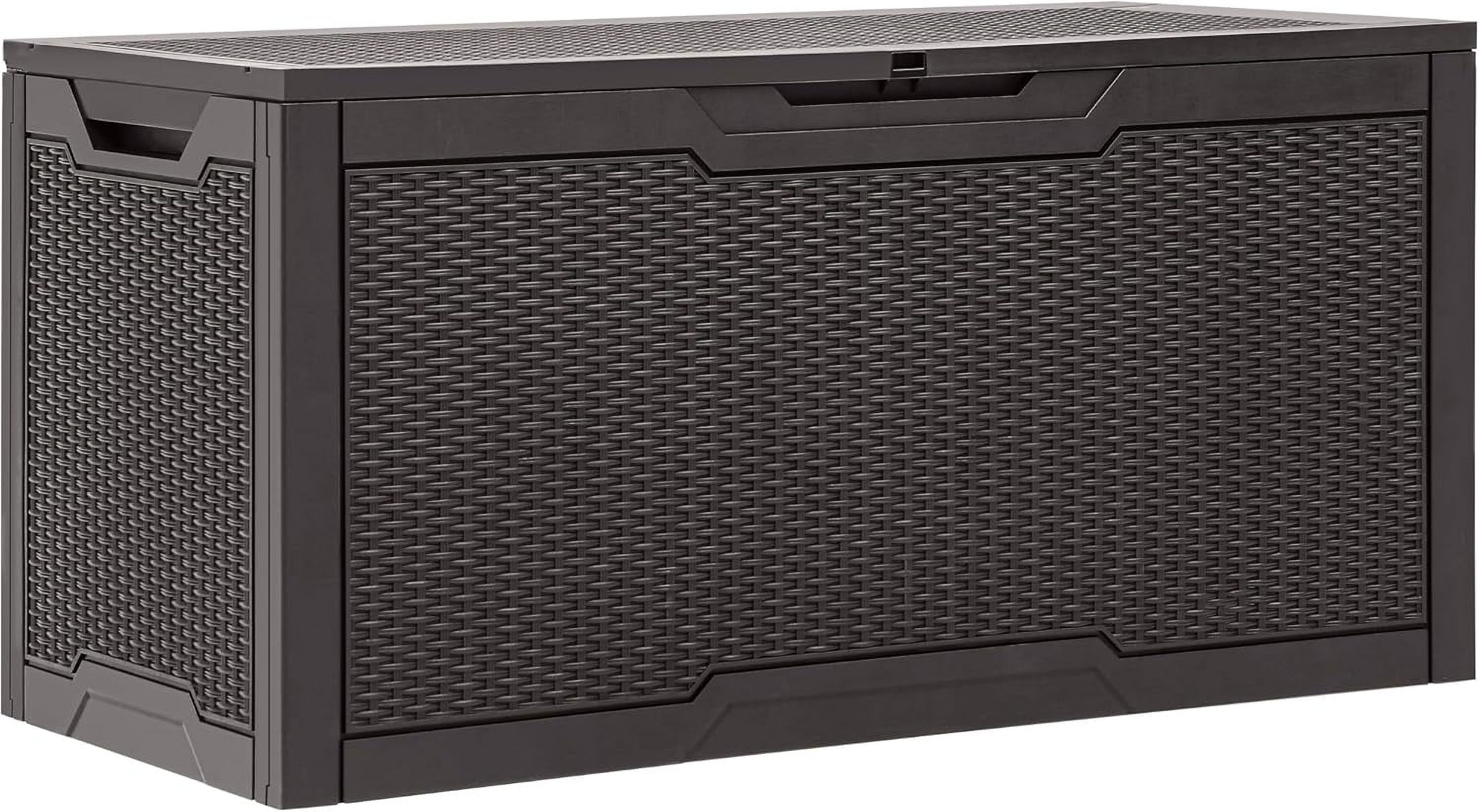 100 Gallon Outdoor Storage Box, Large Water Resistant Resin Deck Box ...