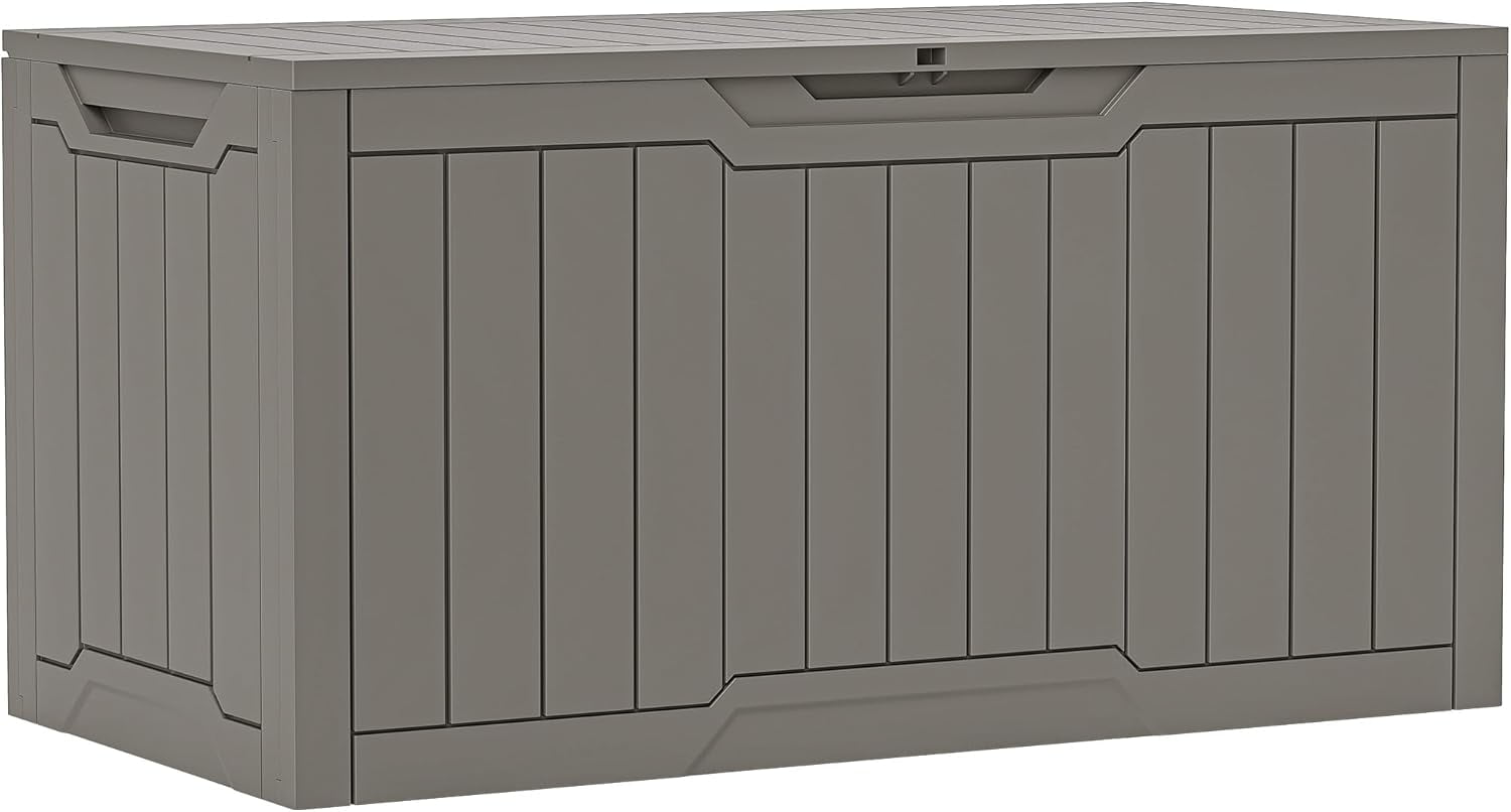 100 Gallon Resin Deck Box, Weather Resistant Outdoor Storage Box ...