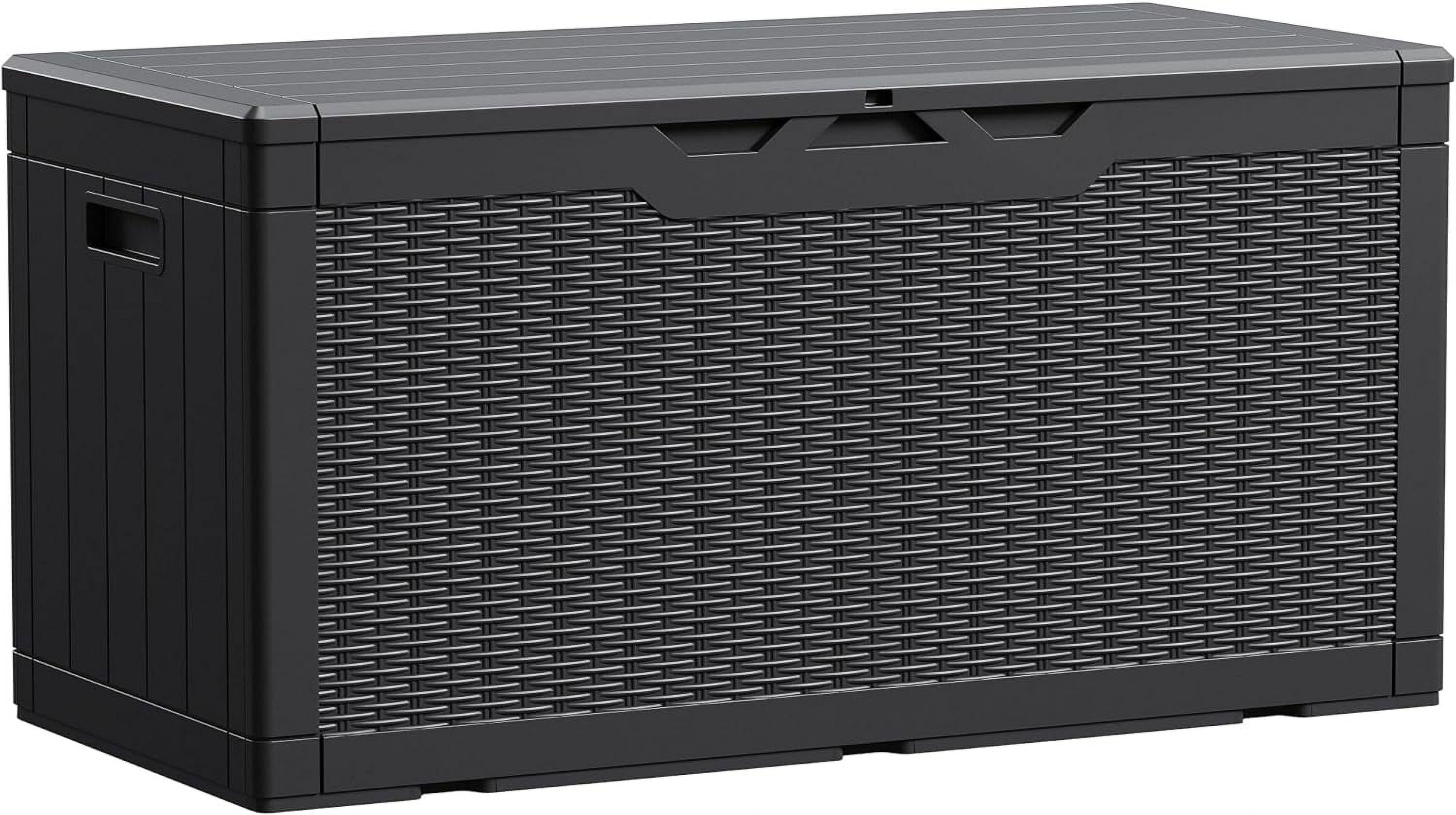 100 Gallon Waterproof Large Resin Deck Box Indoor Outdoor Lockable ...