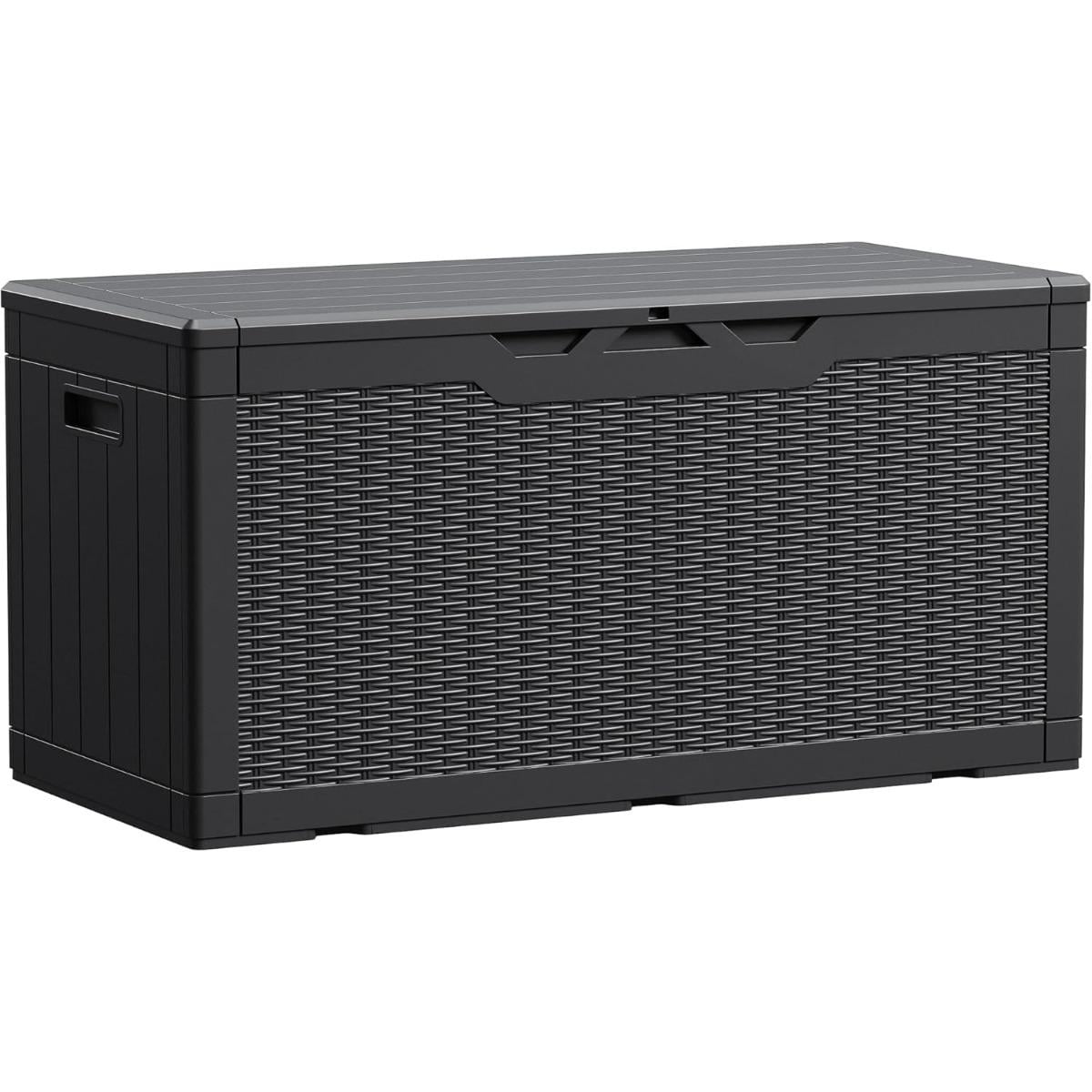 100 Gallon Waterproof Large Resin Deck Box Indoor Outdoor Lockable ...