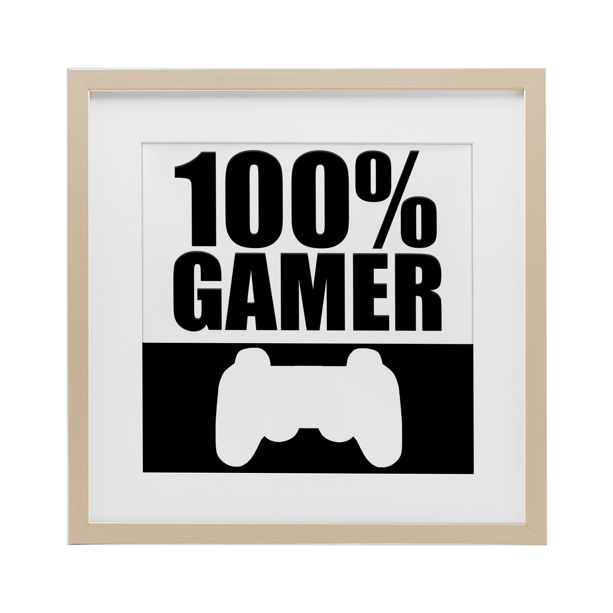 100% Gamer Black & White Birch Framed Print Under Glass, design by Kim ...