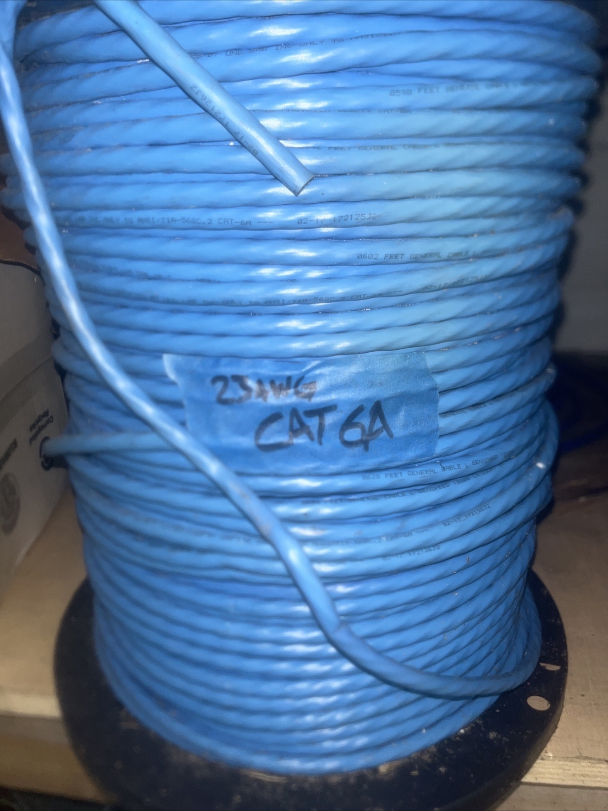 100', General Cable 7132849 GenSPEED Cat 6A 4 Pair 23 AWG Blue Ethernet ...
