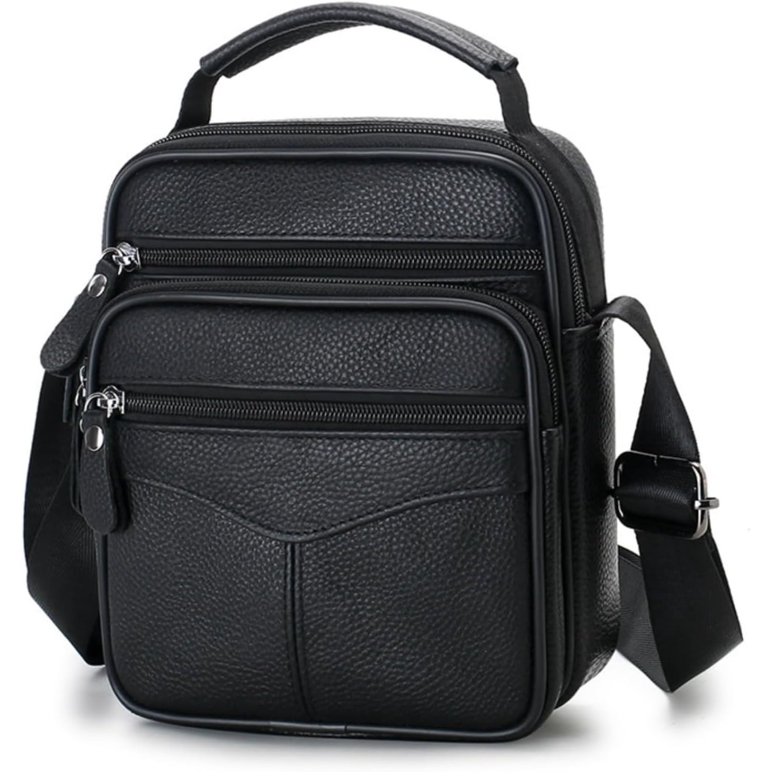100% Geniune Leather Shoulder Bag for Men Crossbody Top Handle Sling ...