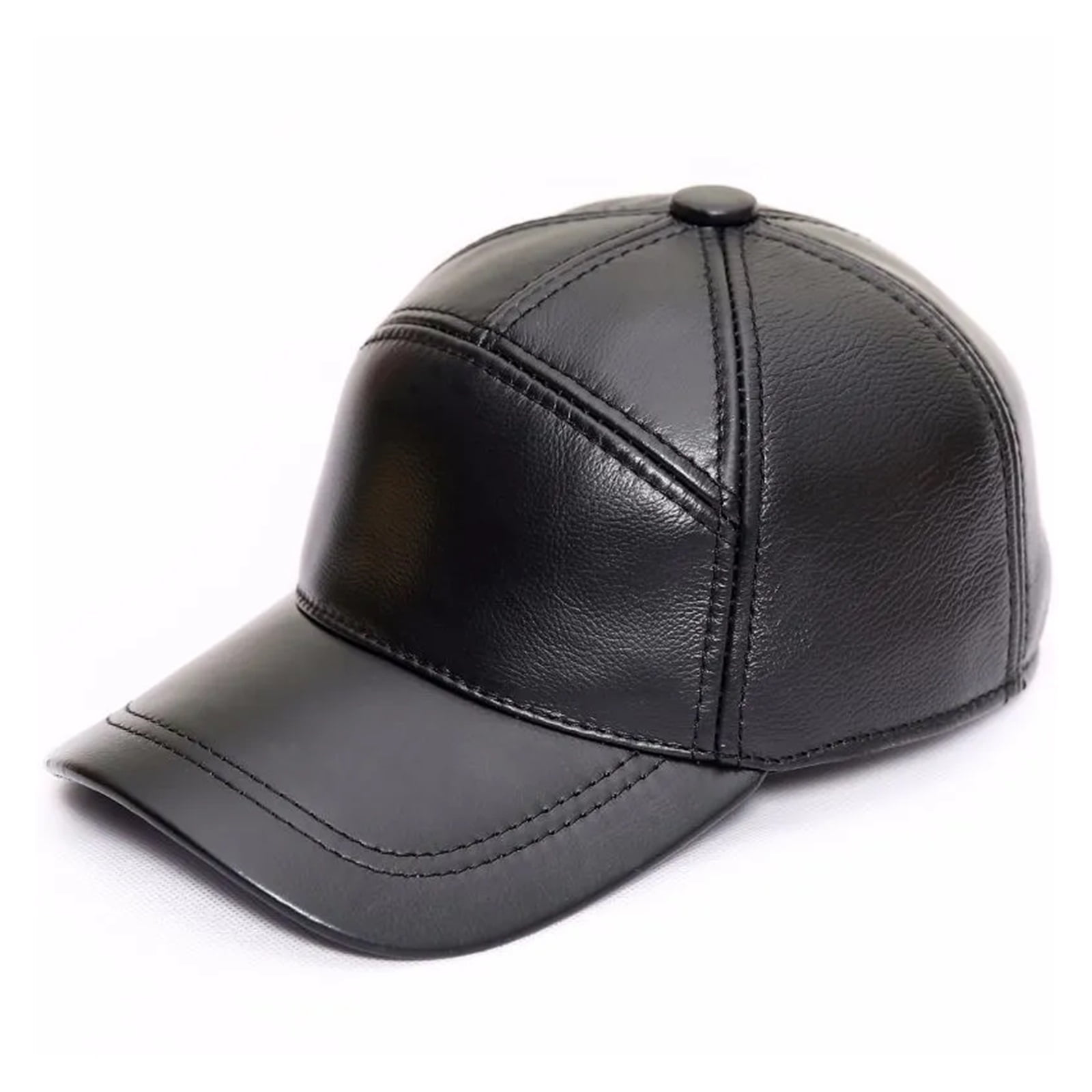 100% Genuine Leather Leather Hat Season Man Leather Cap Outdoor Shade ...