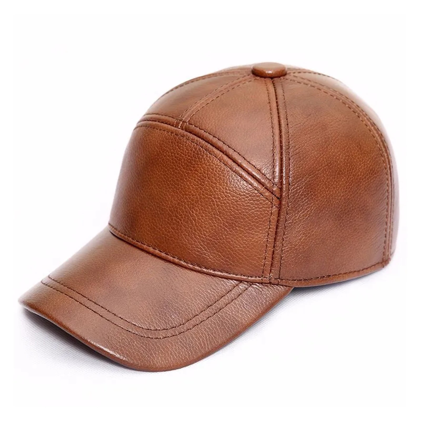 100% Genuine Leather Leather Hat Season Man Leather Cap Outdoor Shade ...