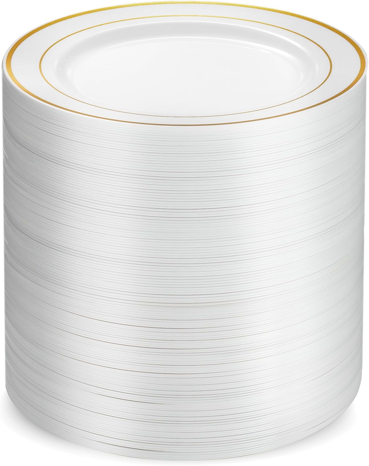 100 Gold Plastic Plates Set 7 Inch Disposable Dessert Appetizer Plates ...