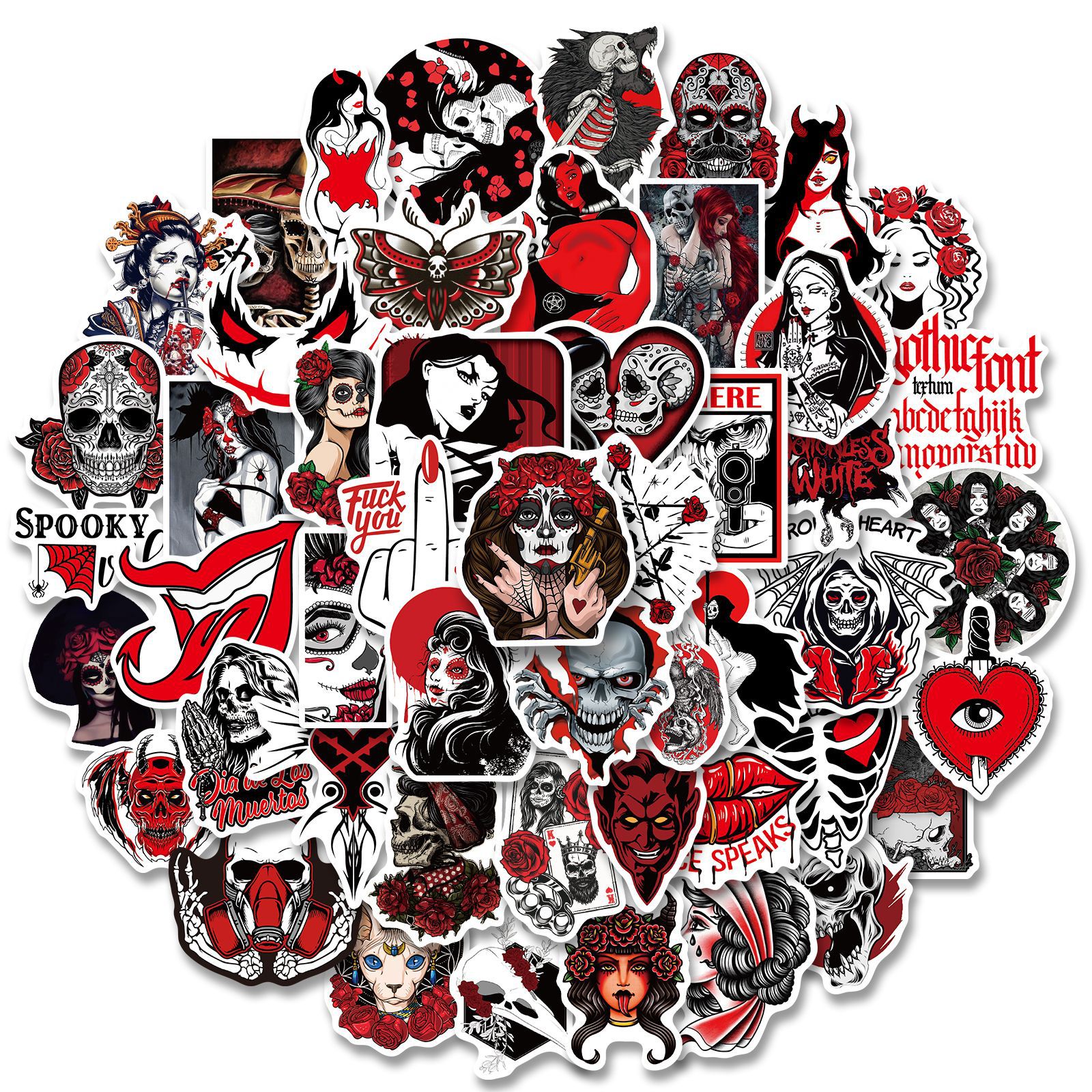 100 Gothic red and black Gothic stickers Gohic Gothic style graffiti ...