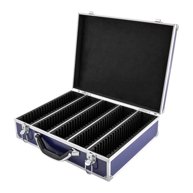 100 Graded Certified Coin Slab Aluminum Blue Storage Travel Box ...