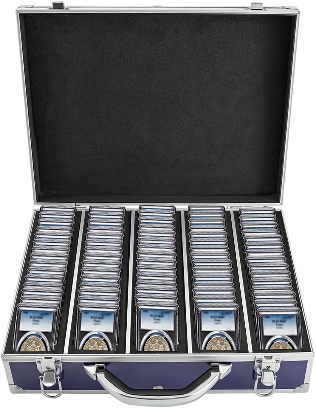 100 Graded Coin Case Aluminum Alloy Coin Slab Storage Box 5 ...