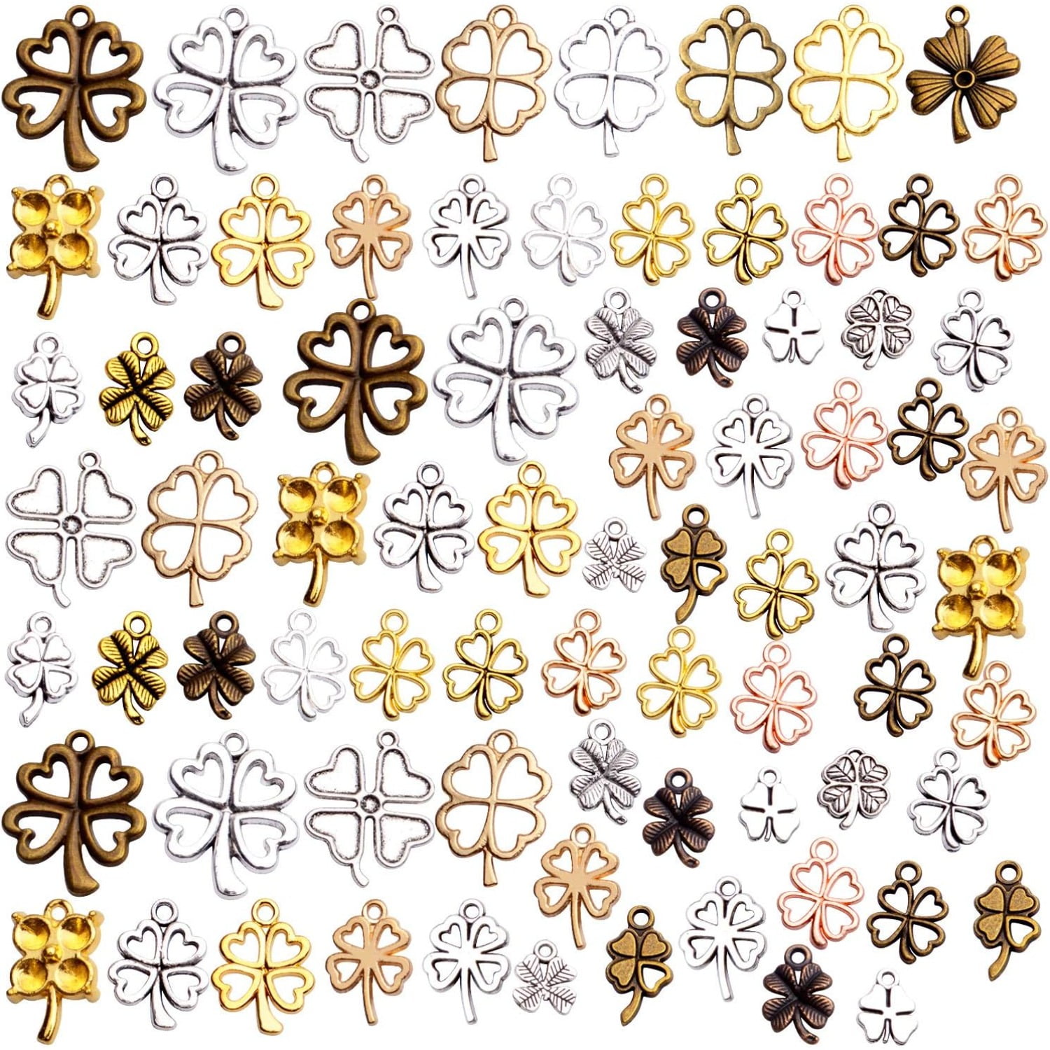 100 Gram Alloy Lucky Clover Pendant Craft Supplies Jewelry Findings ...