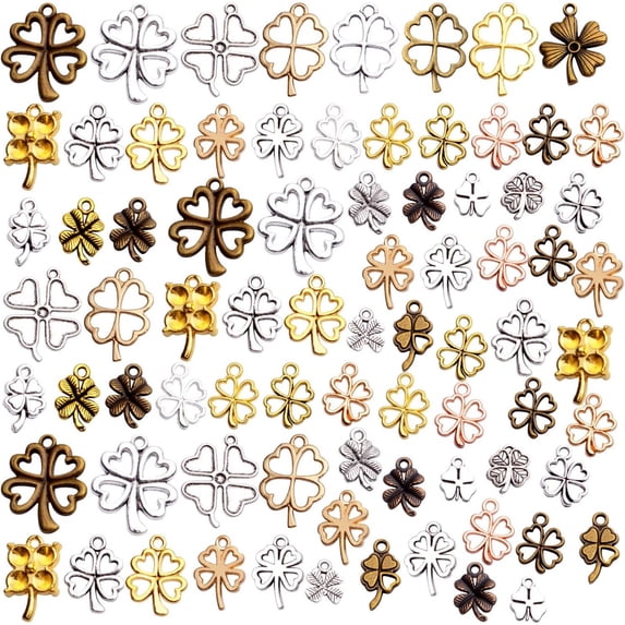 100 Gram Alloy Lucky Clover Pendant Craft Supplies Jewelry Findings ...