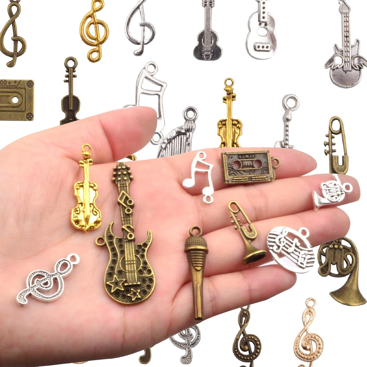 100 Gram Tibetan Mixed Music Elements Charms Vintage Alloy Musical ...