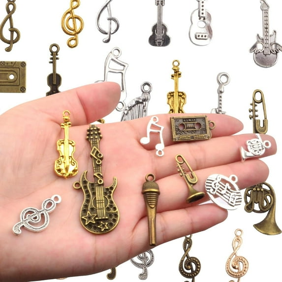 100 Gram Tibetan Mixed Music Elements Charms Vintage Alloy Musical ...
