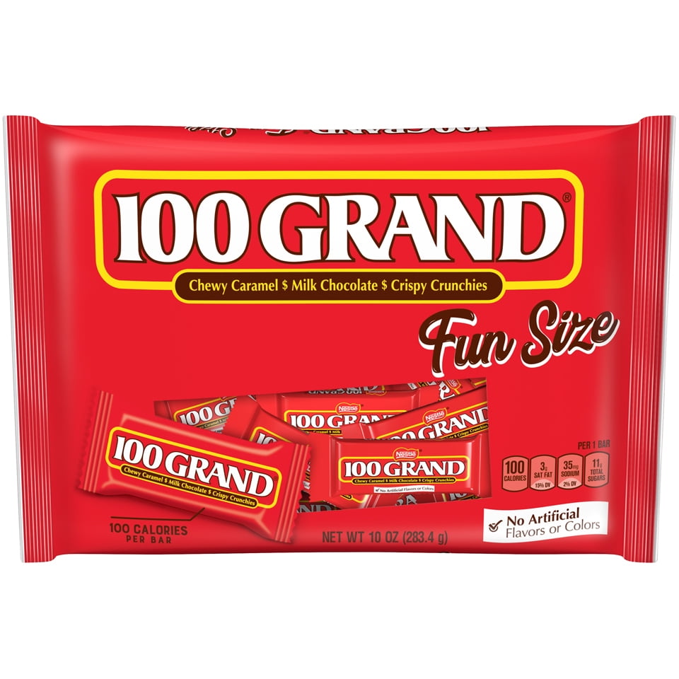 Fun Size 100 Grand Milk Chocolate with Caramel Candy Bars - 10 oz in ...