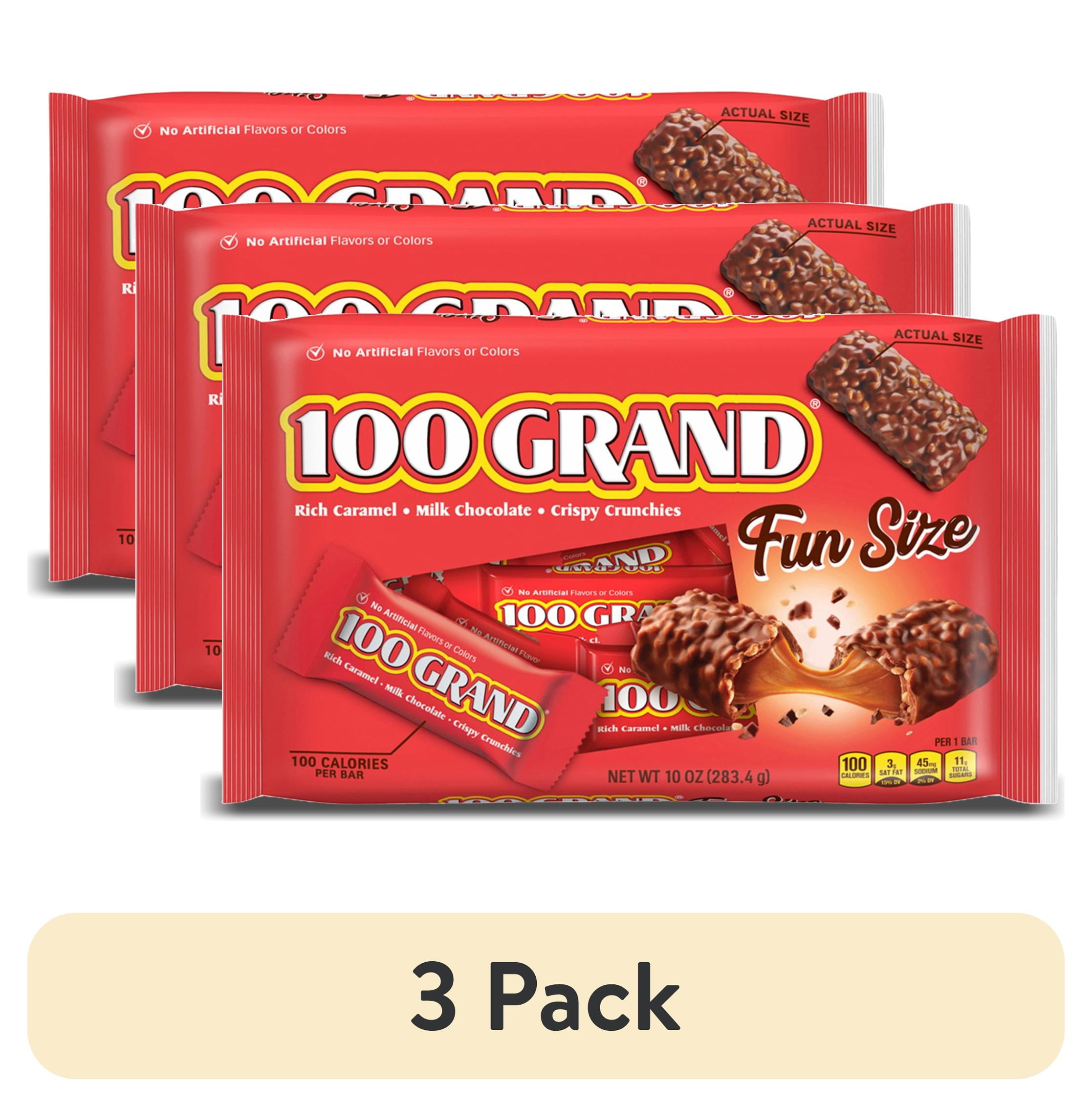 (3 pack) 100 Grand Crispy Milk Chocolate with Caramel, Fun Size ...