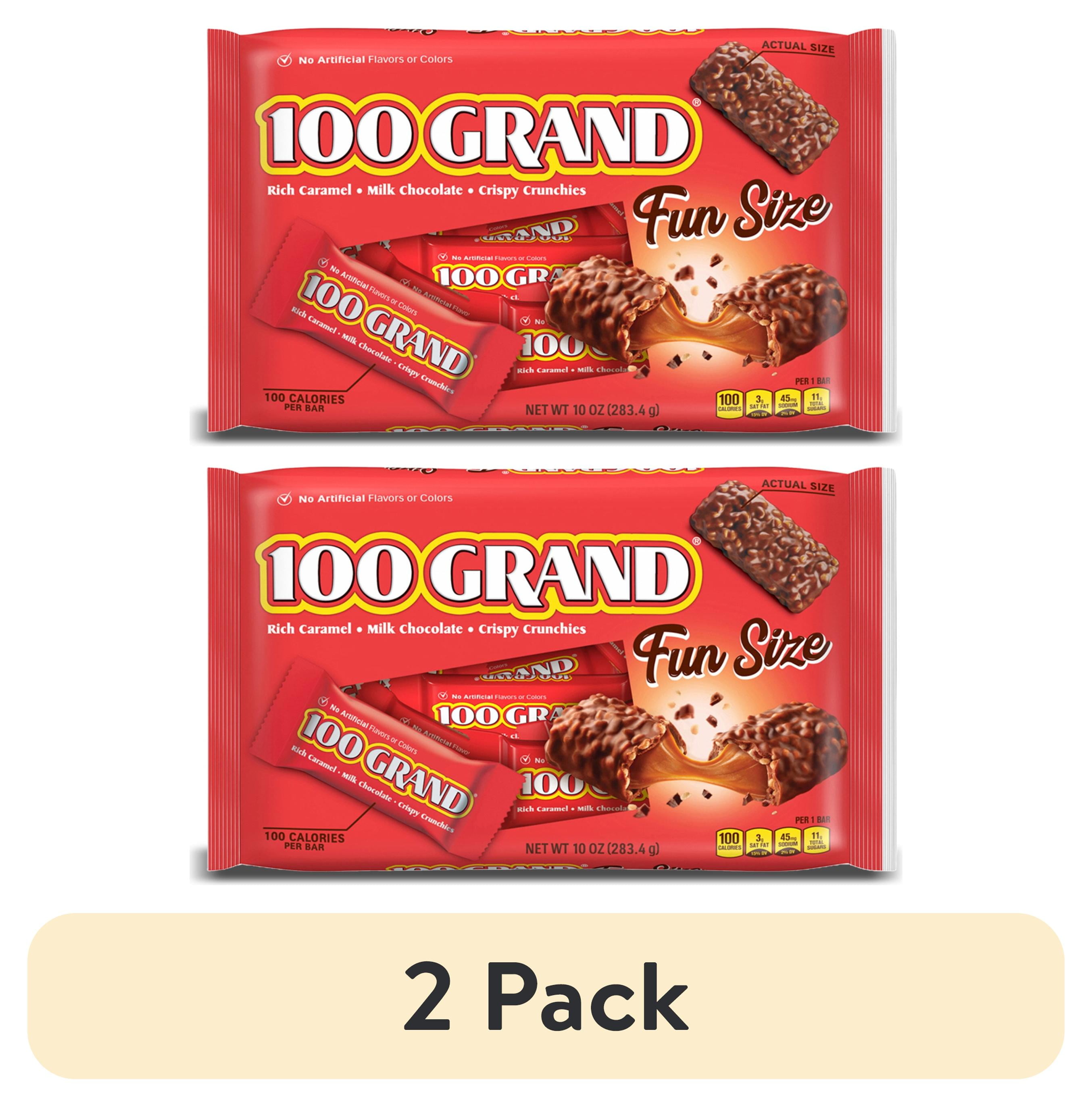 2 Pack 100 Grand Crispy Milk Chocolate With Caramel Fun Size Individually Wrapped Candy Bars