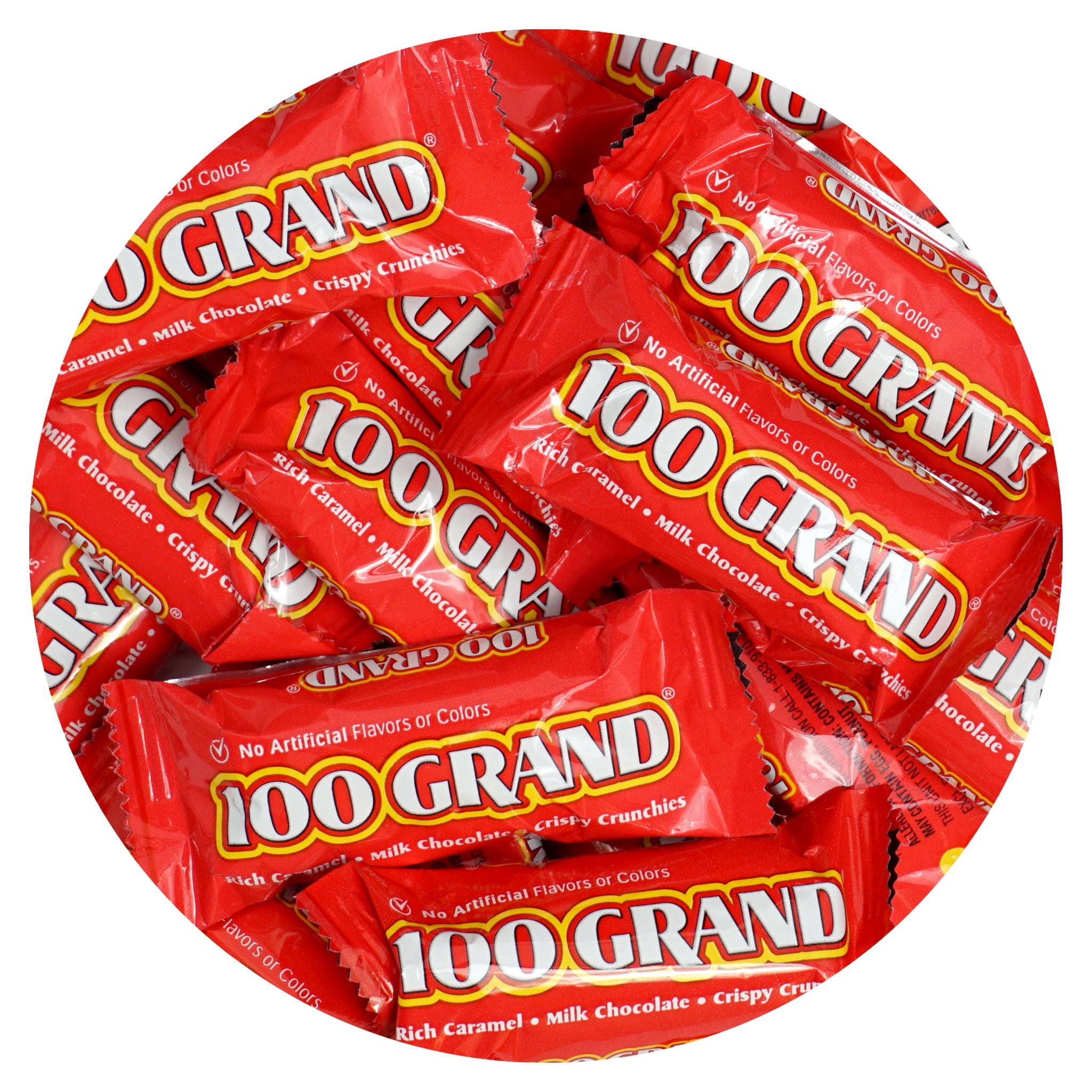 100 Grand Fun Size Chocolate Candy Bars, 1 Pound Bulk Bag, Individually ...