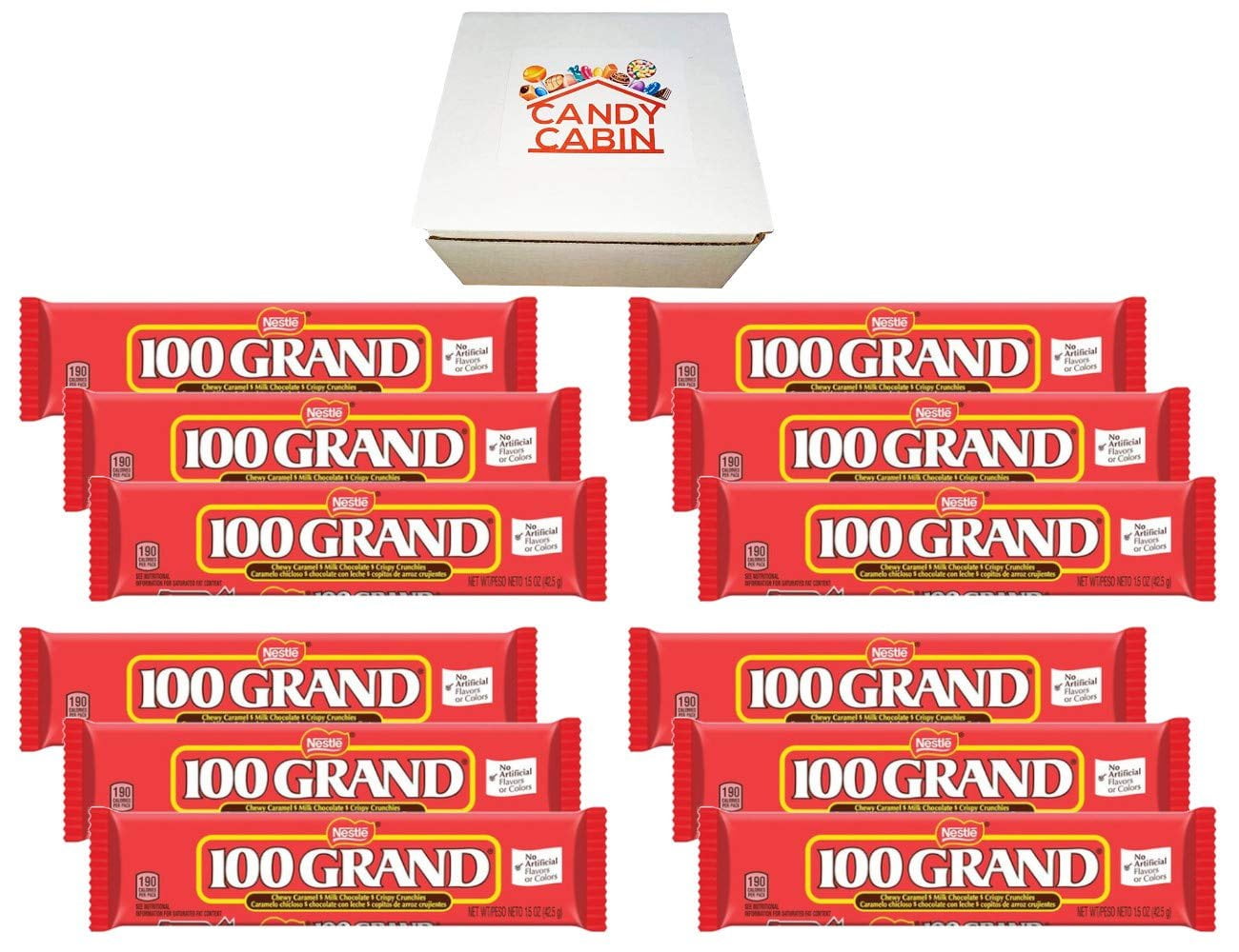 100 Grand Milk Chocolate Candy Bars, Full Size Individually Wrapped ...