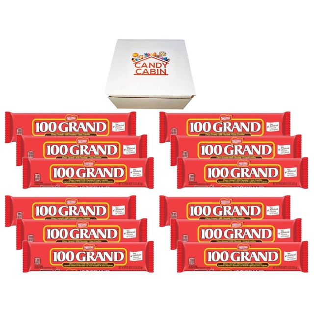 100 Grand Milk Chocolate Candy Bars, Full Size Individually Wrapped ...