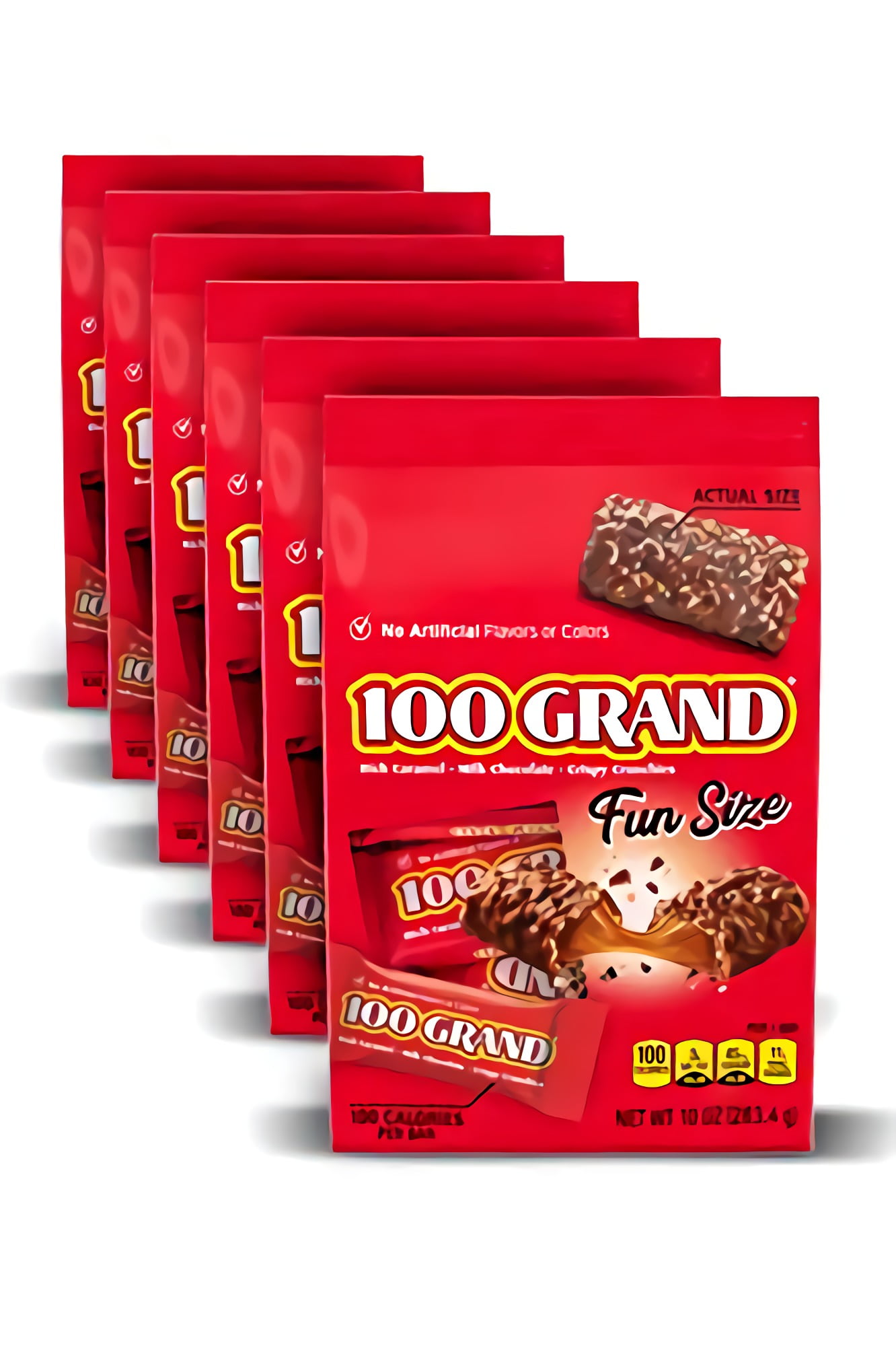100 Grand Fun Size Party Pack - Milk Chocolate Candy Bars, 10oz, 6 ...