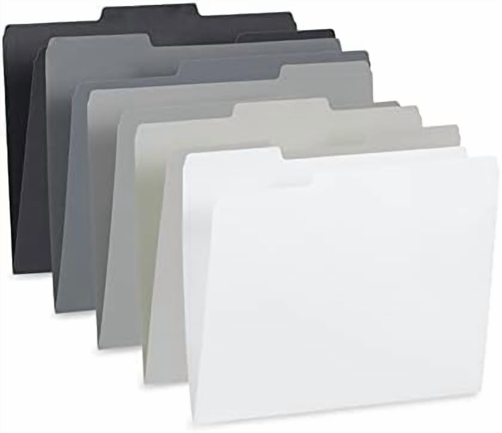100 Grayscale File Folders, Letter Size, 1/3 Cut Tab, Modern Gray ...
