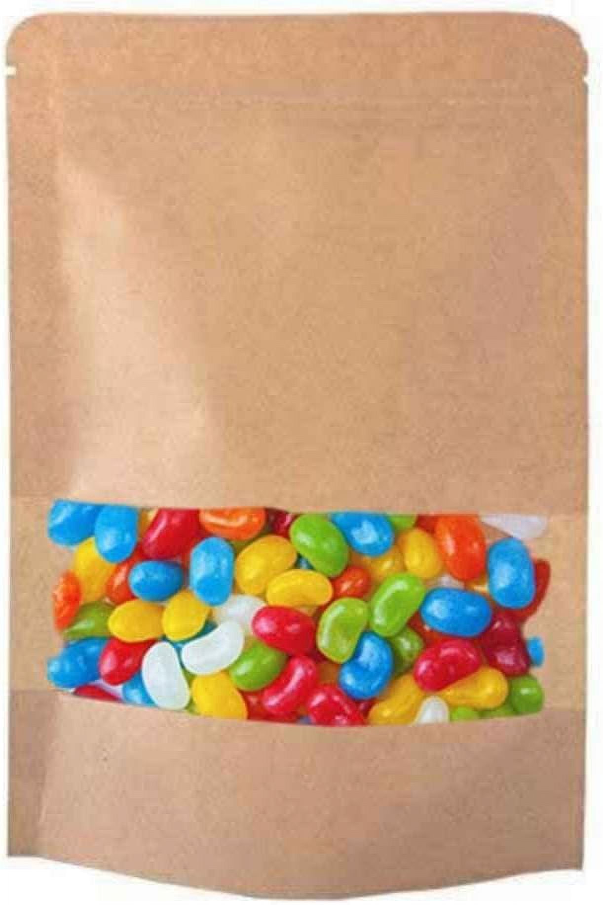 100 Half Pound Stand Up Pouches, Ziplock Bags with Transparent Window ...