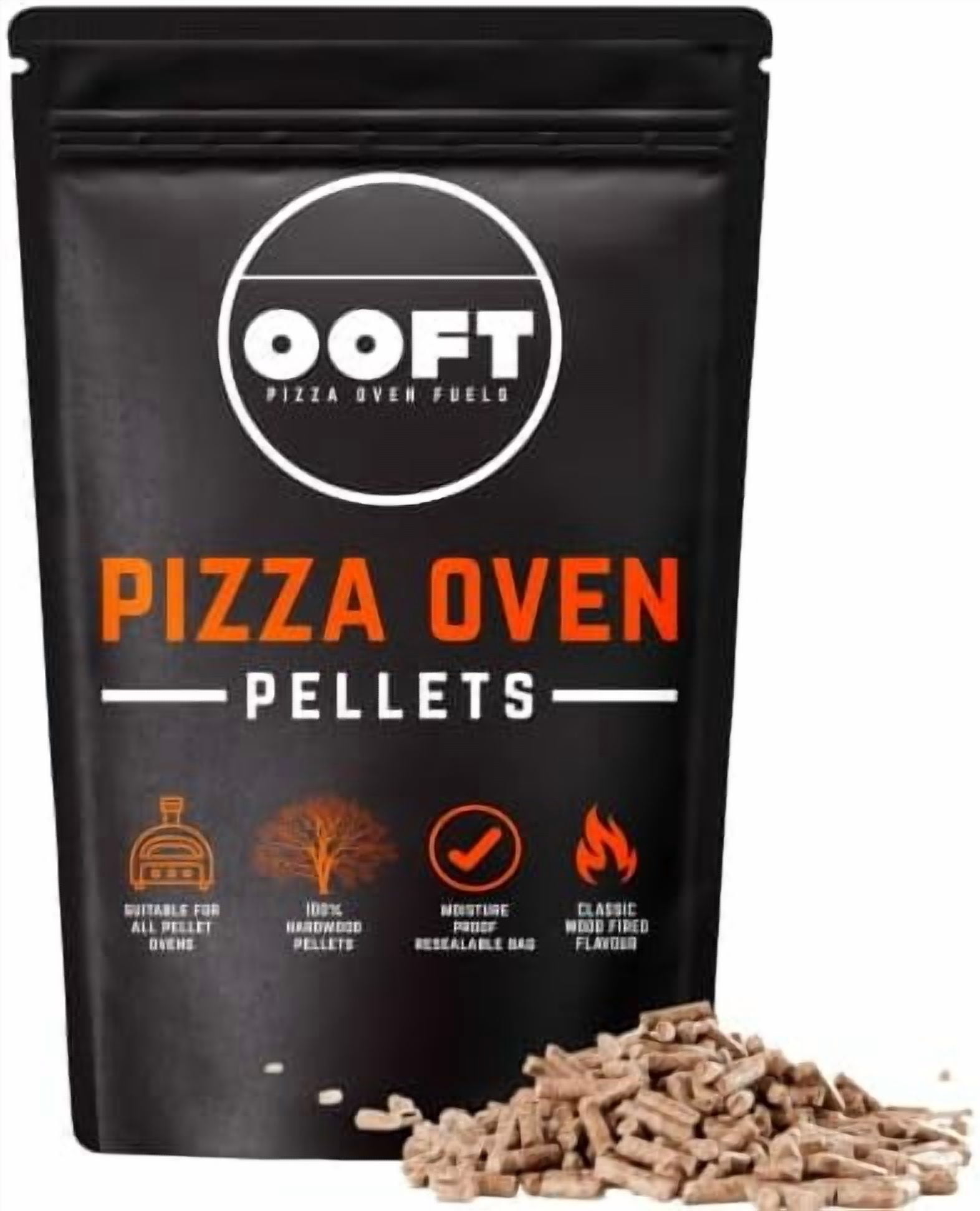 100% Hardwood Pizza Oven Pellets - Moisture Proof Resealable Bag - High Heat Output - Suitable ...