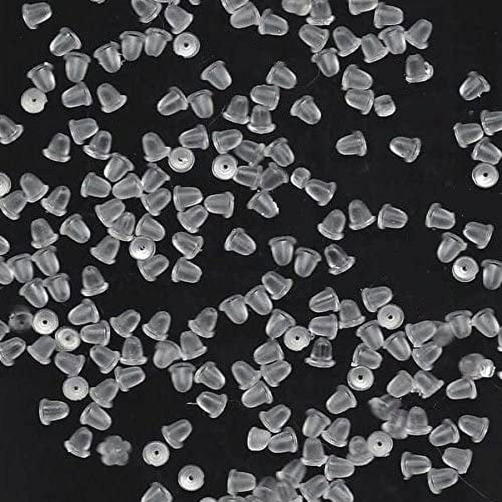 100 Heavy Duty Silicone Rubber Earring Backs Sleeves Holders Stoppers ...