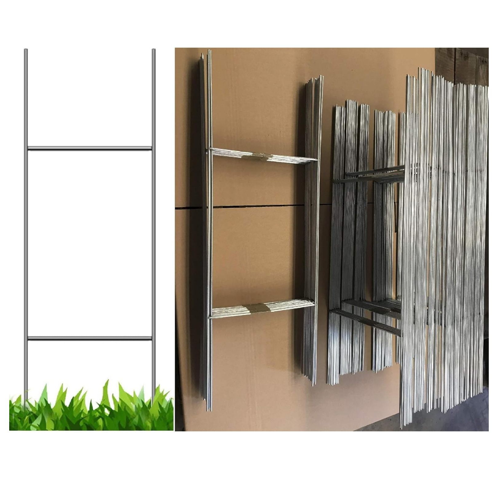 100 Heavy Duty Stakes 30 Inch Tall and 10 Inch Wide, Double-H Frame ...