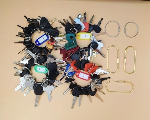 100 Heavy Equipment Key Construction Key Set for CAT Bobcat John Deere ...
