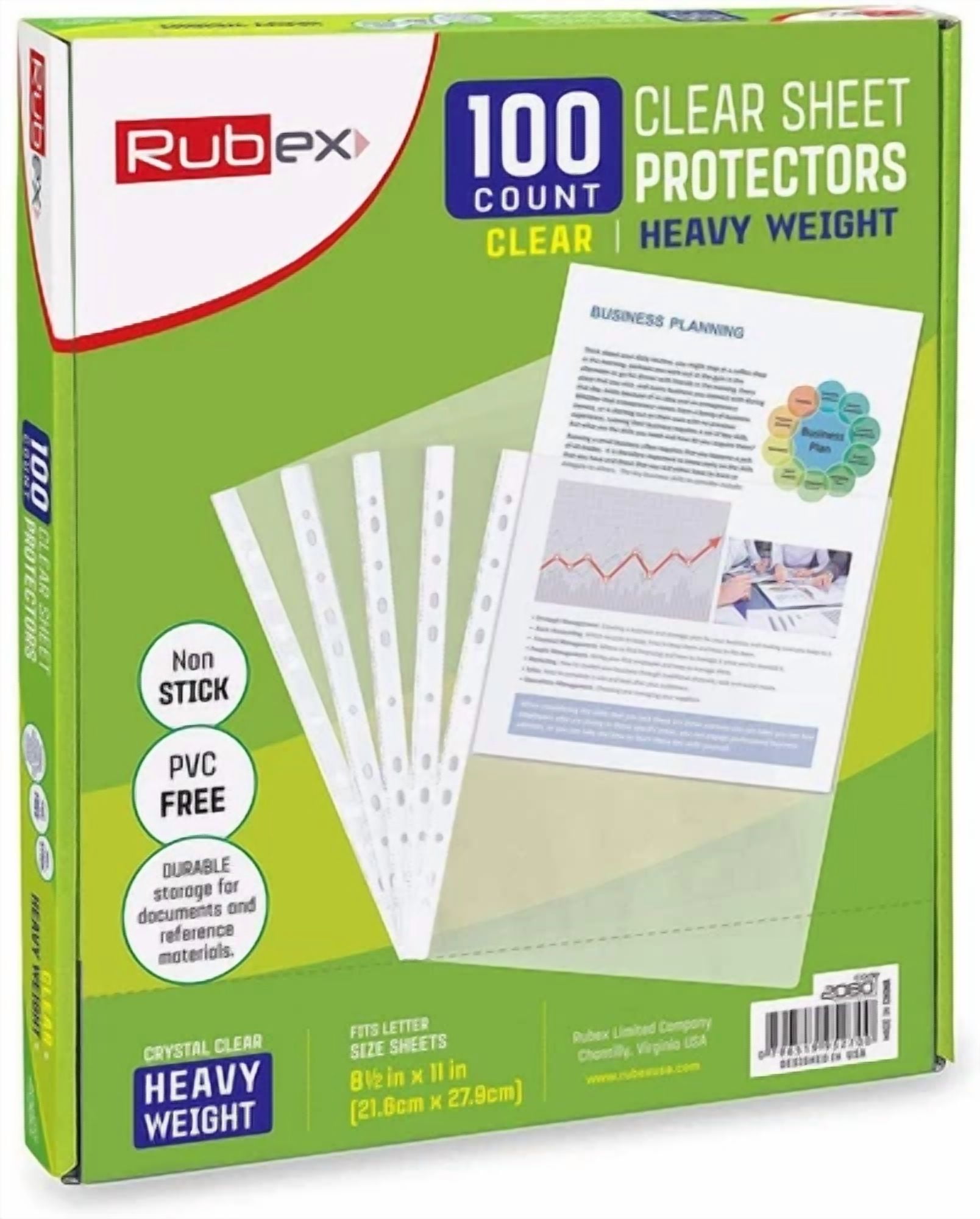 100 Heavyweight Sheet Protectors, Holds 8.5 X 11 Inch Sheets 11-Hole ...