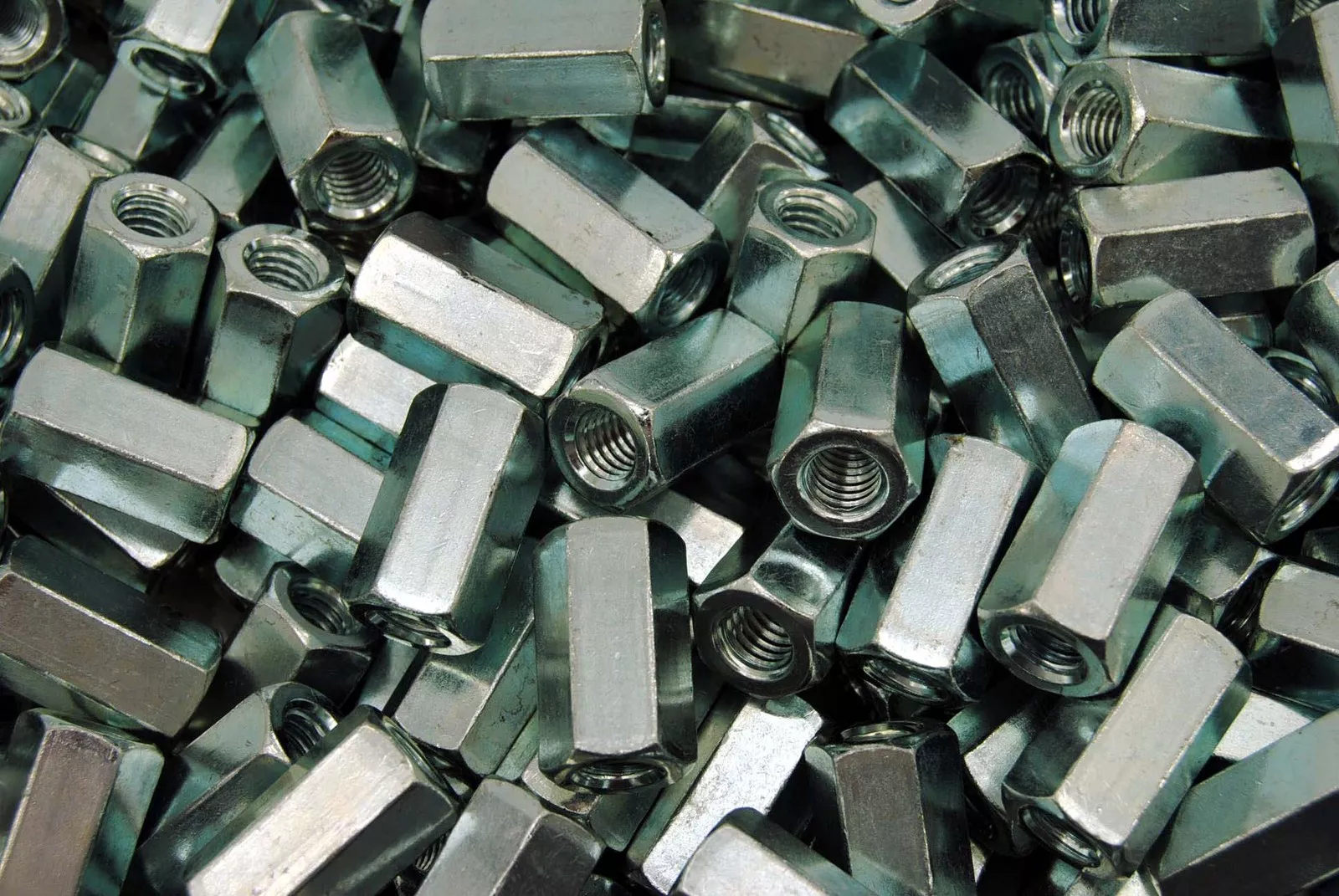 (100) Hex Coupling Nuts 3/8-16 x 5/8 x 1-1/8 Threaded Rod Connector ...