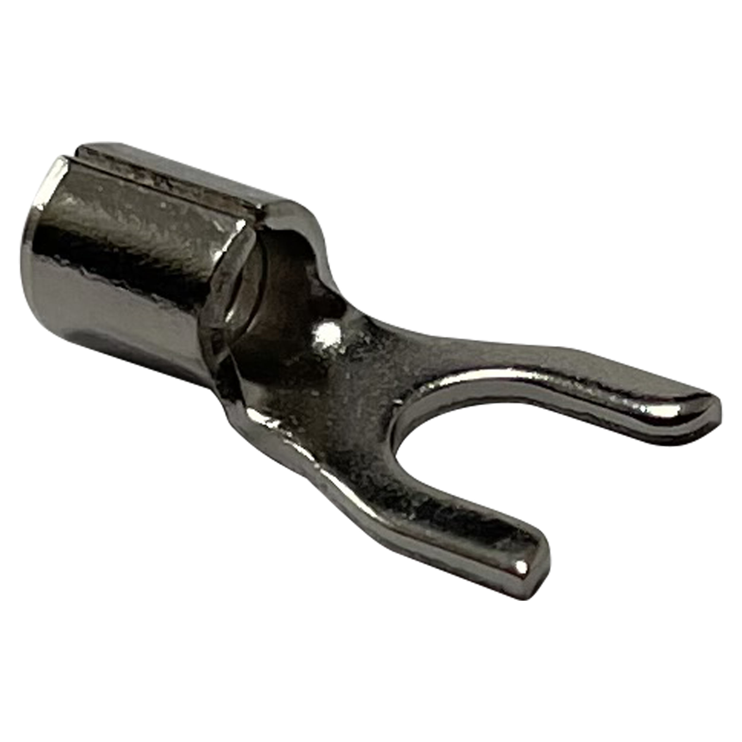 (100) High Temperature Non-Insulated Spade Connector 12-10 Gauge AWG 10# Stud Electrical Wire ...