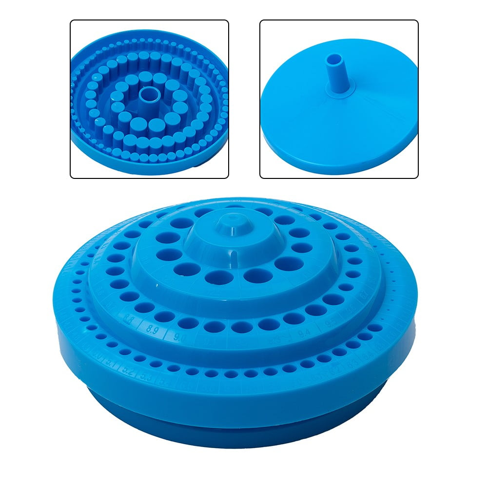 100 Holes Drill Bit Storage Case Round Shape Organizer Stand Box Holder ...