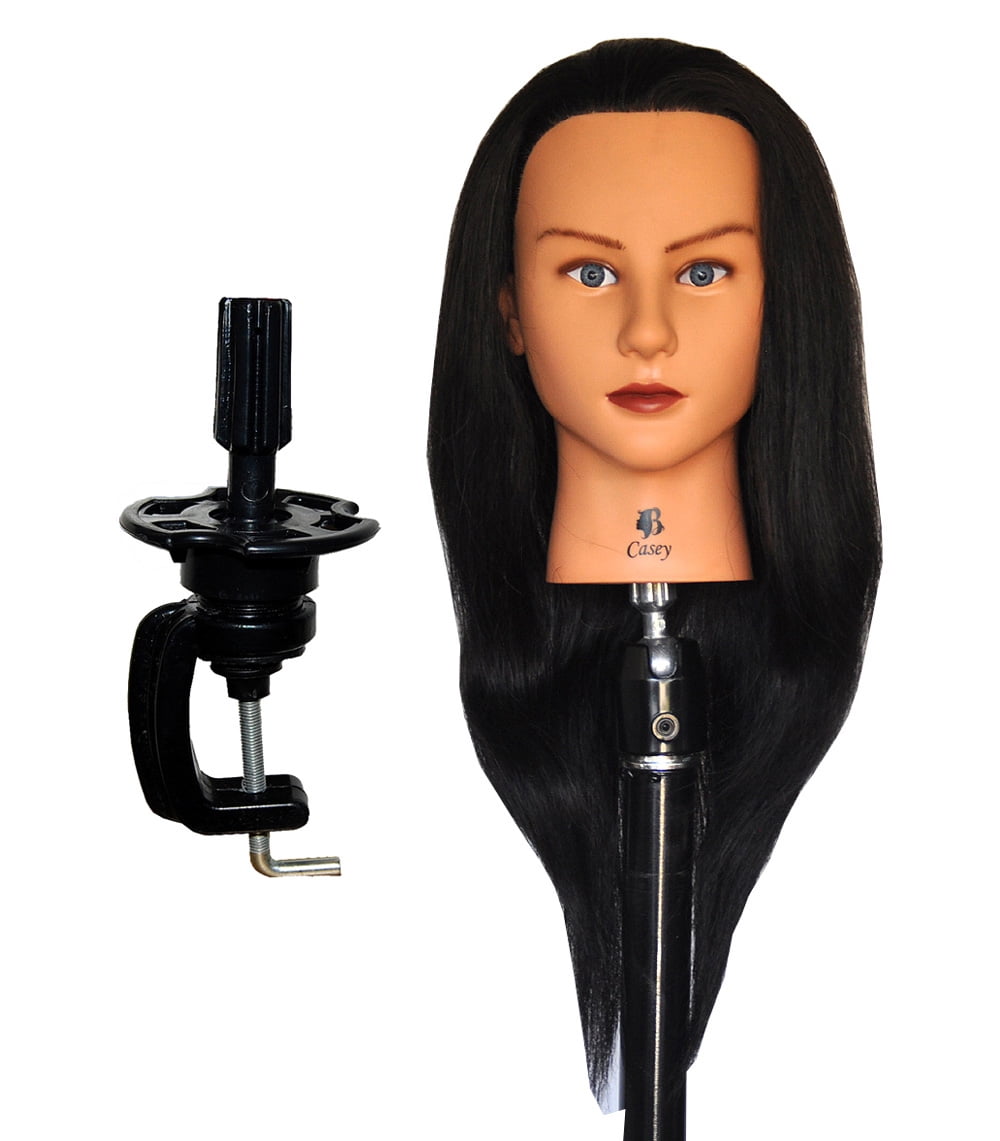 100% Human Hair 18 " Mannequin Head Hairdresser Training Head Manikin ...