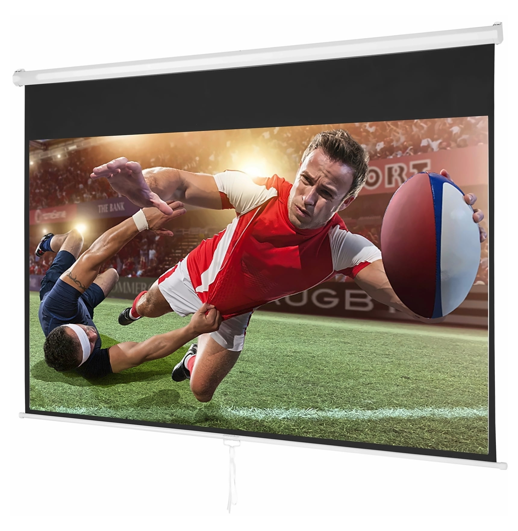 100 Inch Projector Screen, 16:9 HD 4K Retractable Projector Screen ...