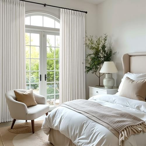 100 Inch Wide Pinch Pleated Linen Curtains 84 Inches Long for Living ...