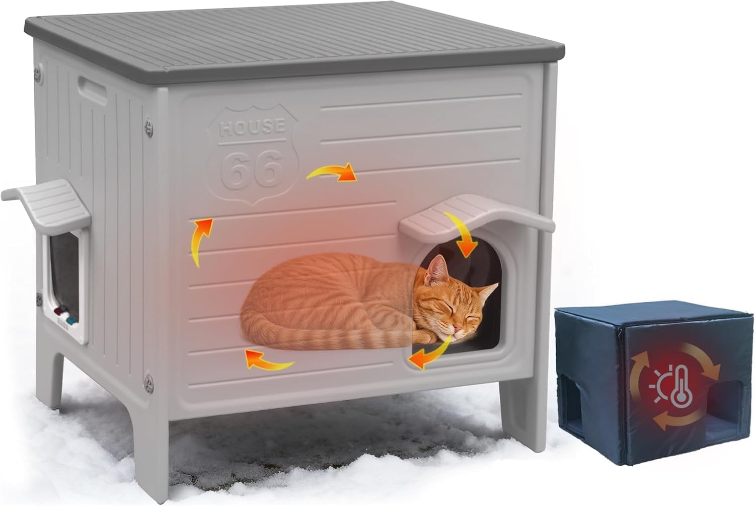 100% Insulated Outdoor Cat House with Insulated Liner for Winter ...