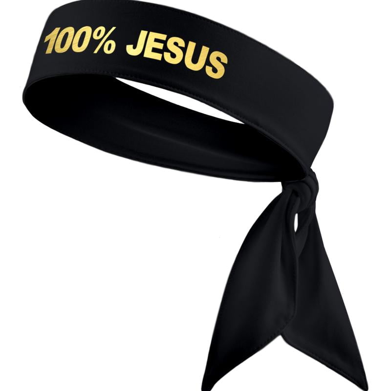 100% Jesus Headband - 100 Percent Jesus Sports Head Tie Headband Soccer ...