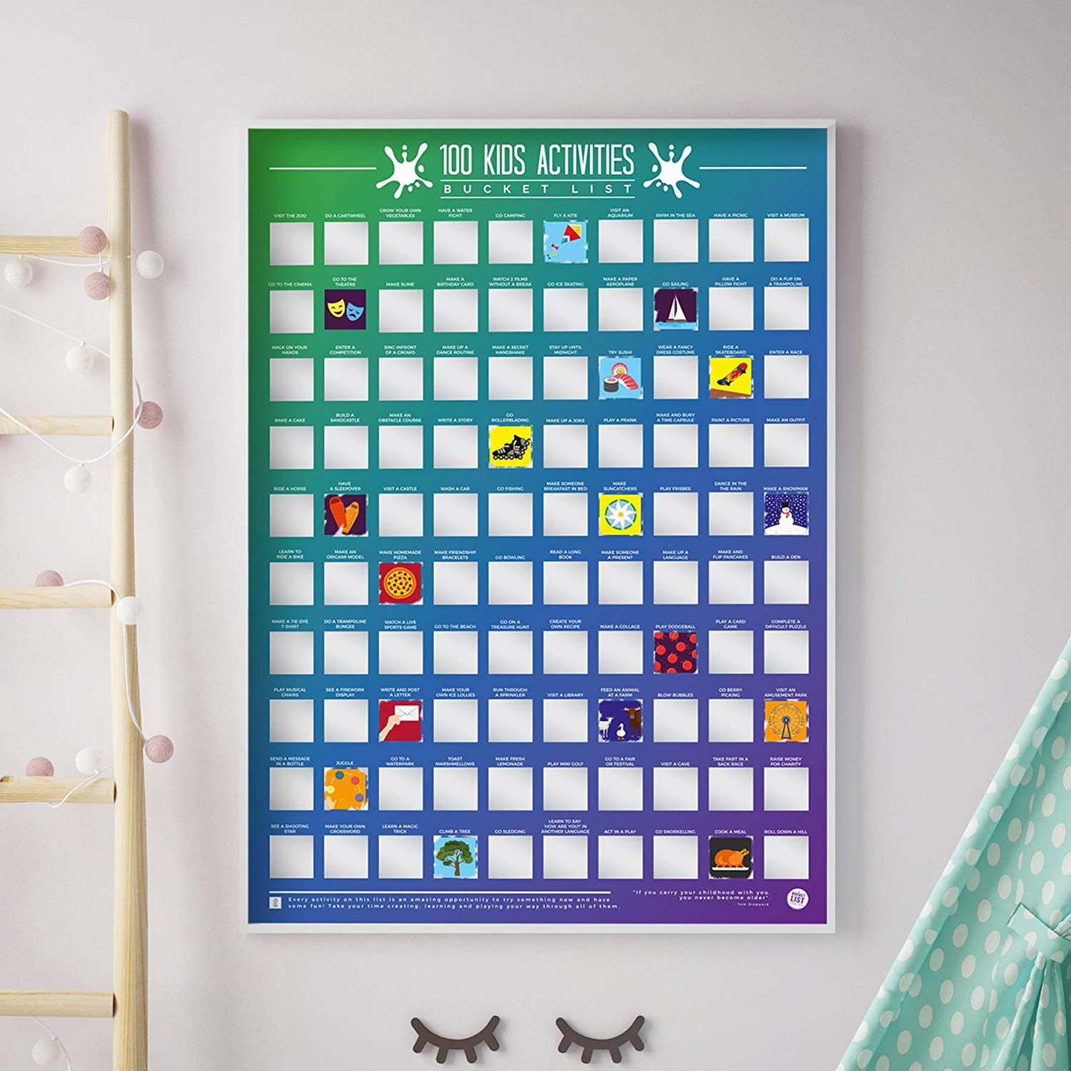 Gift Republic 100 Kids Activities Bucket List Poster, A2, Multi ...