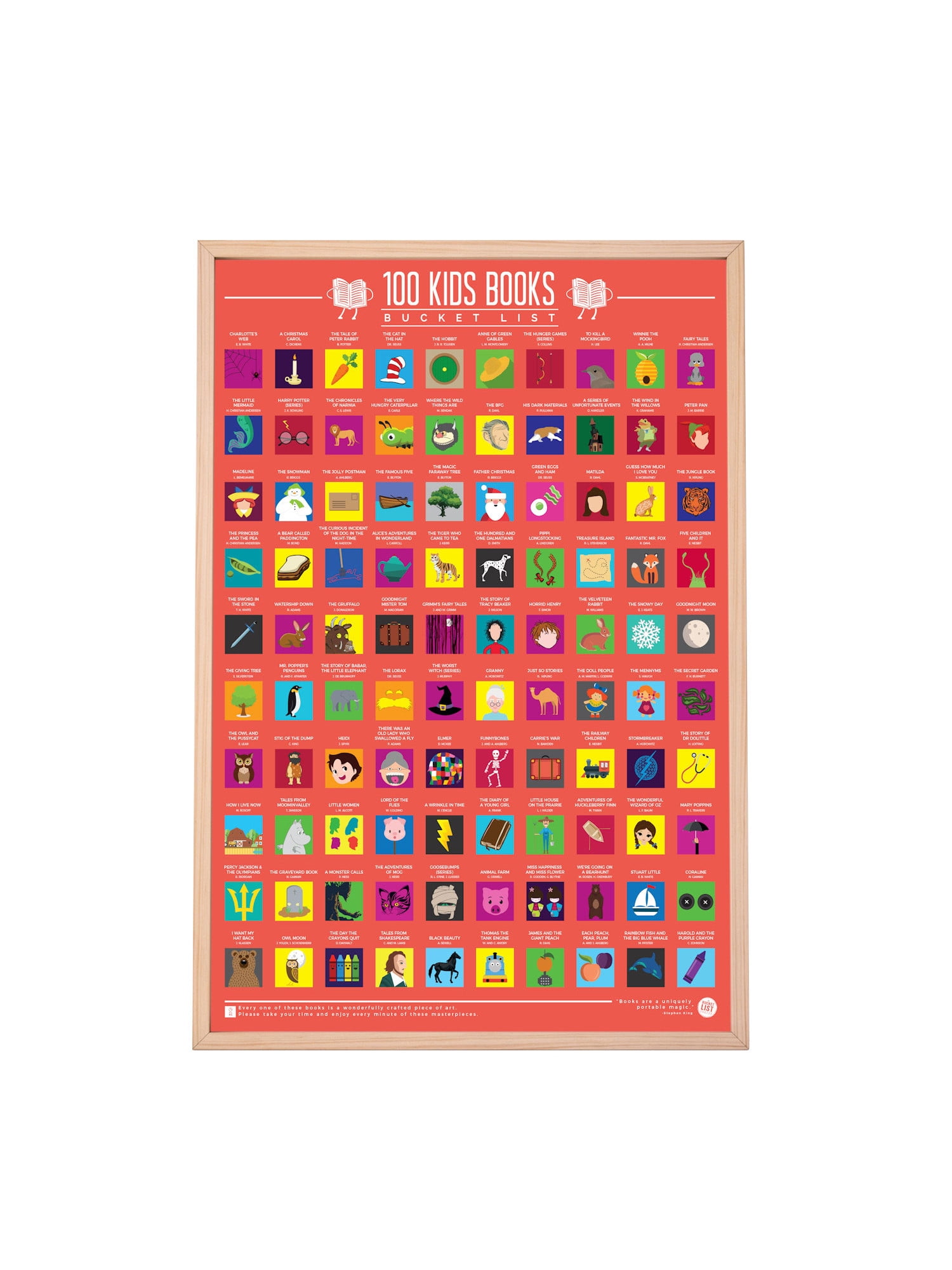 100 Kids Books Bucket List Scratch Poster - Walmart.com
