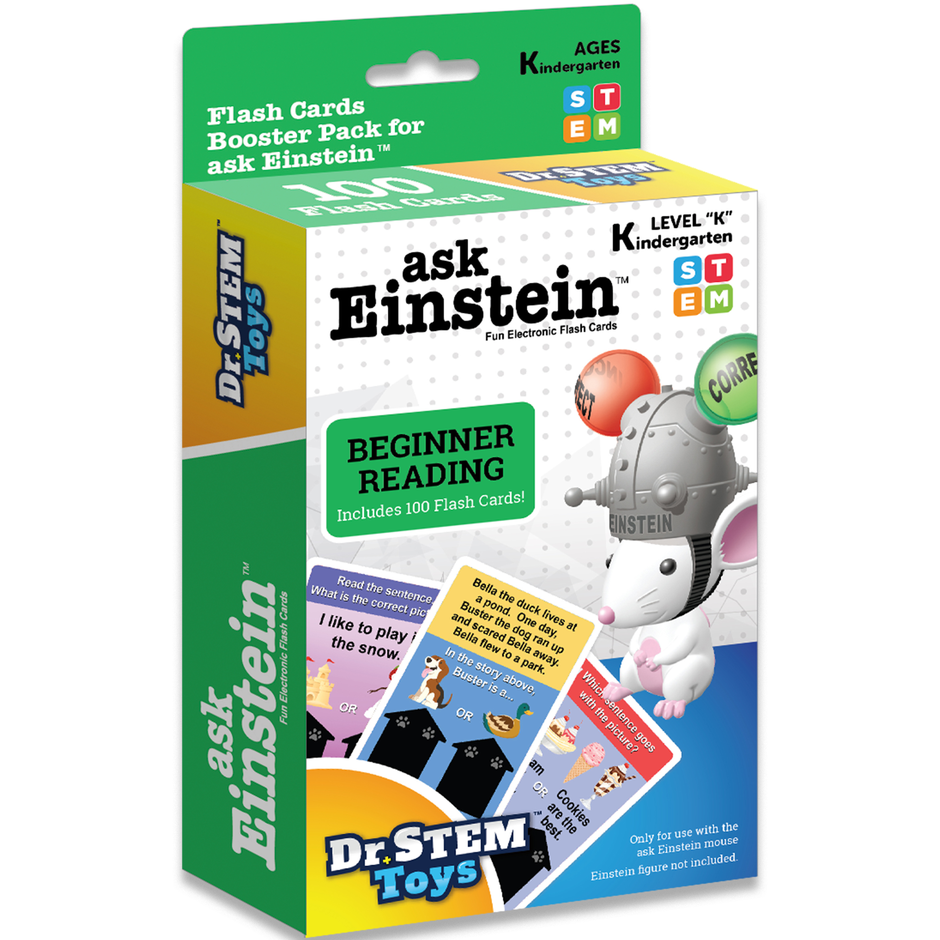 100 Kindergarten Reading Flash Cards for Ask Einstein Mouse - Walmart.com