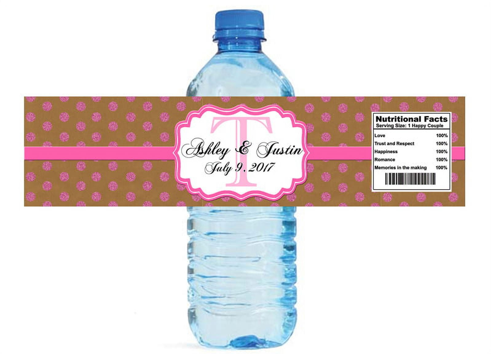 100 Kraft Paper and Pink Glitter Dots Wedding Anniversary Engagement ...