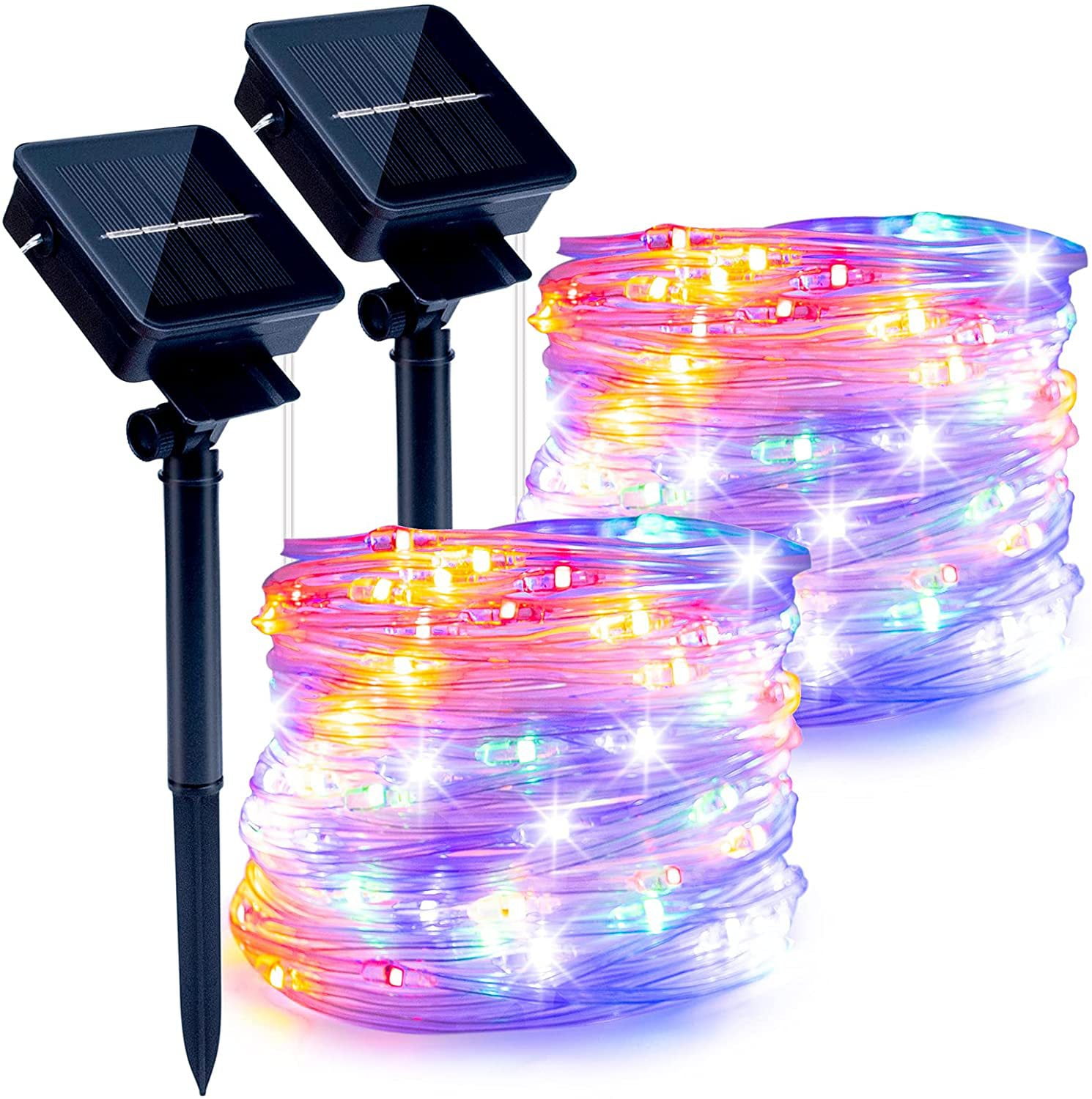 100 LED - 500 LED 8 Modes Solar Powered / USB Powered Rope Lights ...