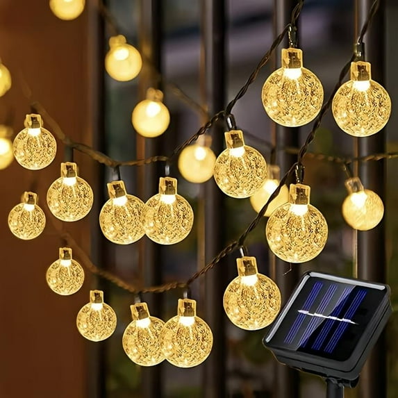 100-LED Solar Mini String Lights Bulb Diameter: 0.67in 8 Lighting Modes ...