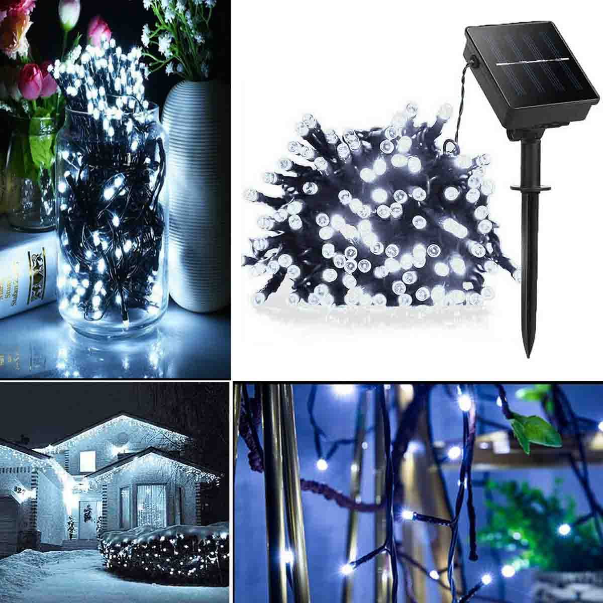 100 LED Solar String Lights, Waterproof Patio Lights, Solar powered, 8 ...