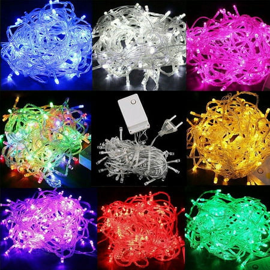 100 LED String Lights Indoor Outdoor, RGB Christmas Lights Copper Wire ...