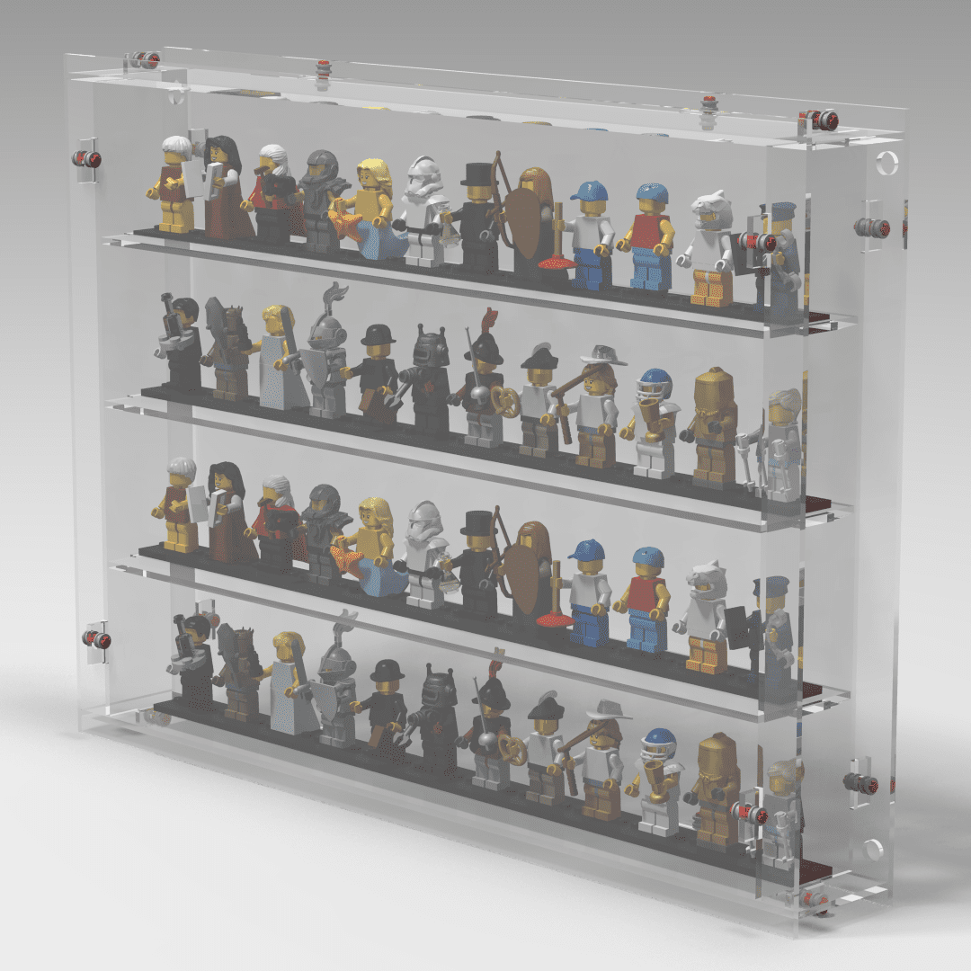 100 LEGO® minifigures Display Case. Show case. Wall mounted. Display ...