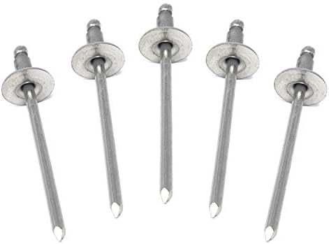 100 Large Flange Stainless Steel Open End Pop Rivets 3/16" x 5/8" (0. ...